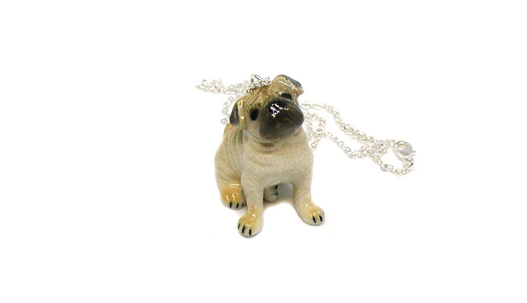 Pug Dog Necklace, Pug Charm Necklace, Pug Dog Jewelry, Pug Dog Pendant ...