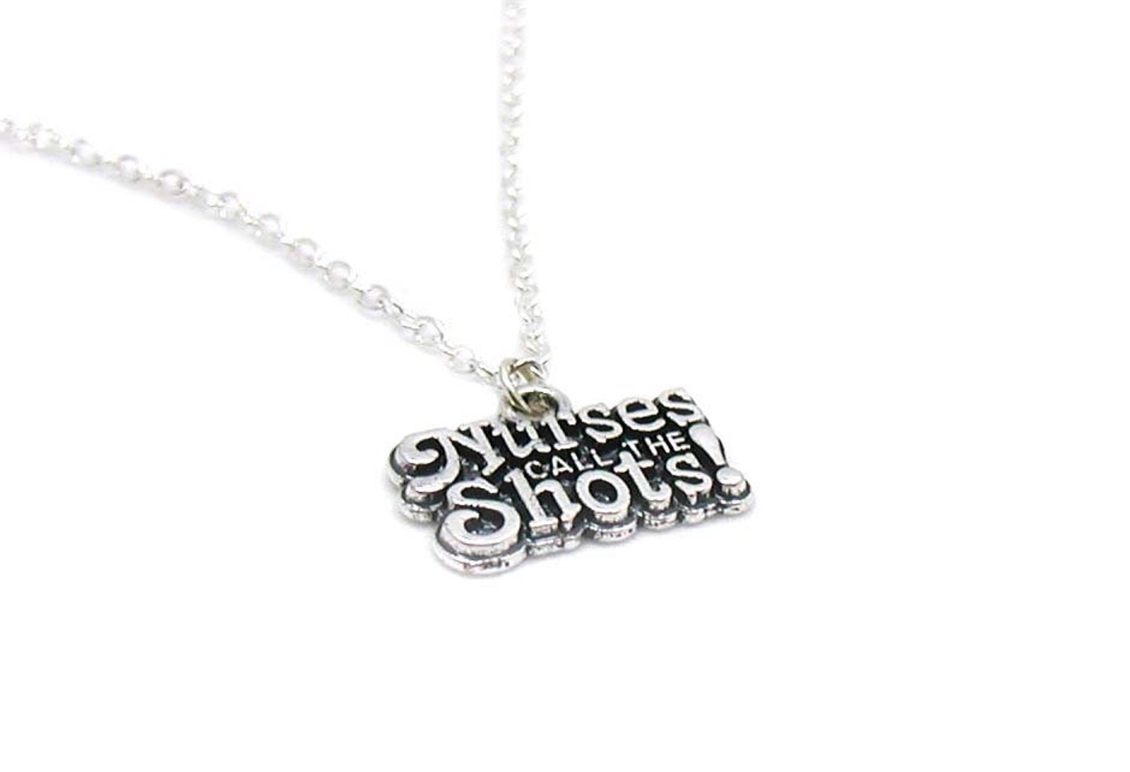 Nurses Call the Shots Necklace Nurse Charm Necklace - Etsy UK