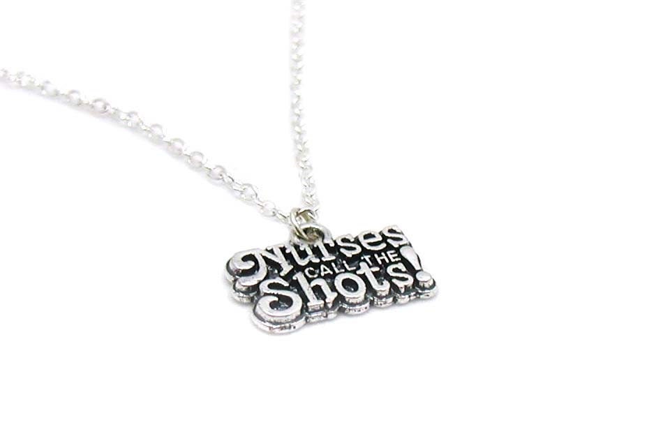 Nurses Call the Shots Necklace Nurse Charm Necklace - Etsy UK