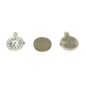 Clock Face Earrings, Clock Charm, Clock Jewelry, Silver Clock Charm ...