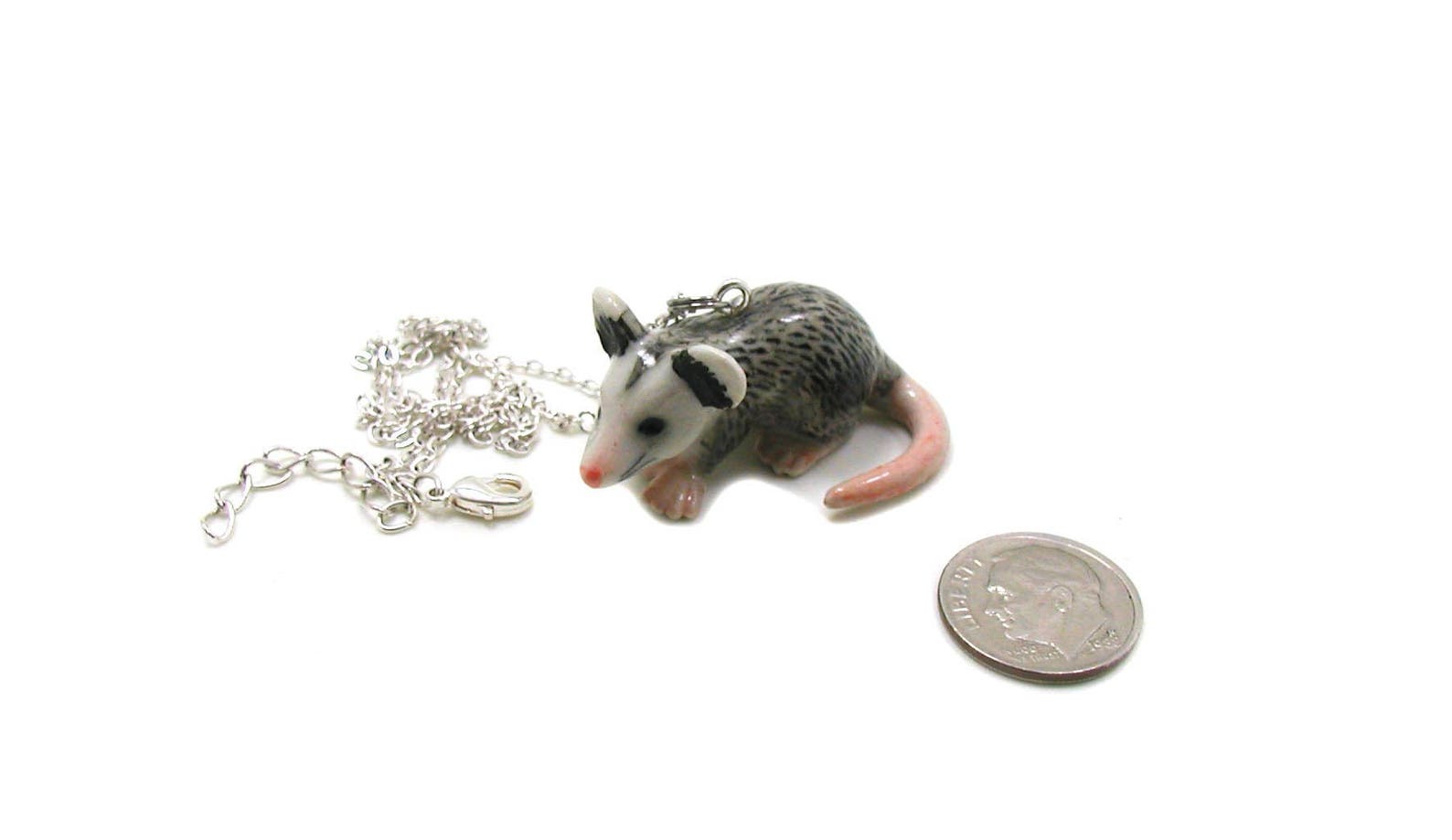 Possum Necklace Marsupial Necklace Opossum Charm Jewelry | Etsy
