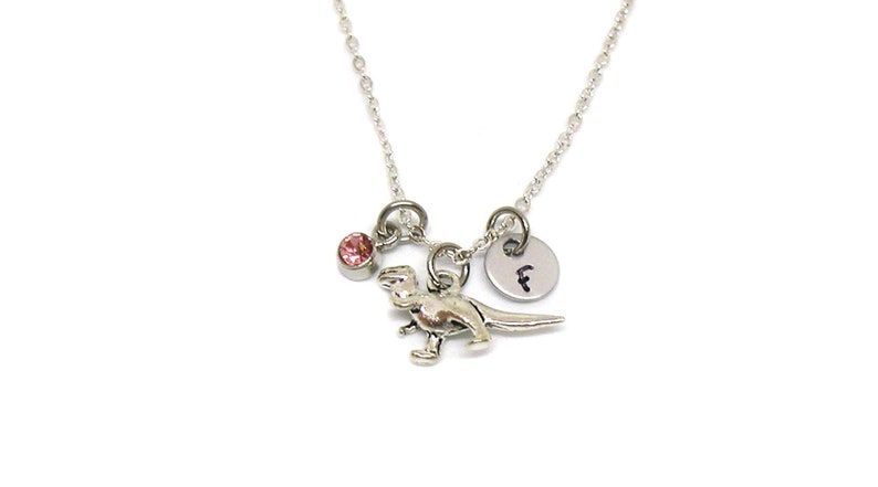 Silver Dinosaur Necklace Dinosaur Charm Necklace - Etsy