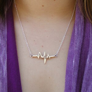 Heartbeat Necklace, EKG Necklace, Charm Jewelry, Heartbeat Pendant ...