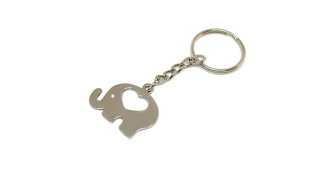 Stainless Steel Elephant Keychain, Elephant Key Ring, Elephant Charm ...