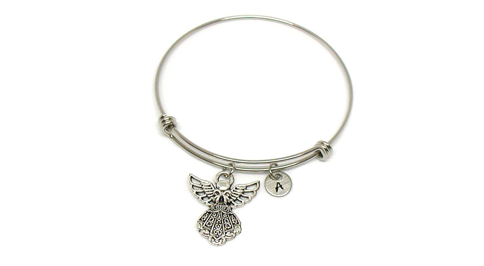 Angel Bangle Angel Charm Angel Bracelet Angel Jewelry | Etsy