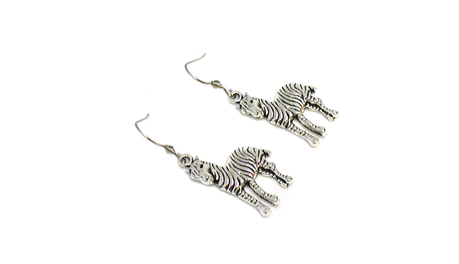 Zebra Earrings, Zebra Charm, Zebra Jewelry, Silver Zebra, Zoo Earrings ...