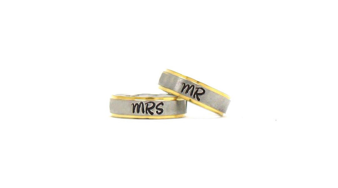 Mr and Mrs Rings, Stainless Ring, Stainless Steel Ring, Wedding Ring ...