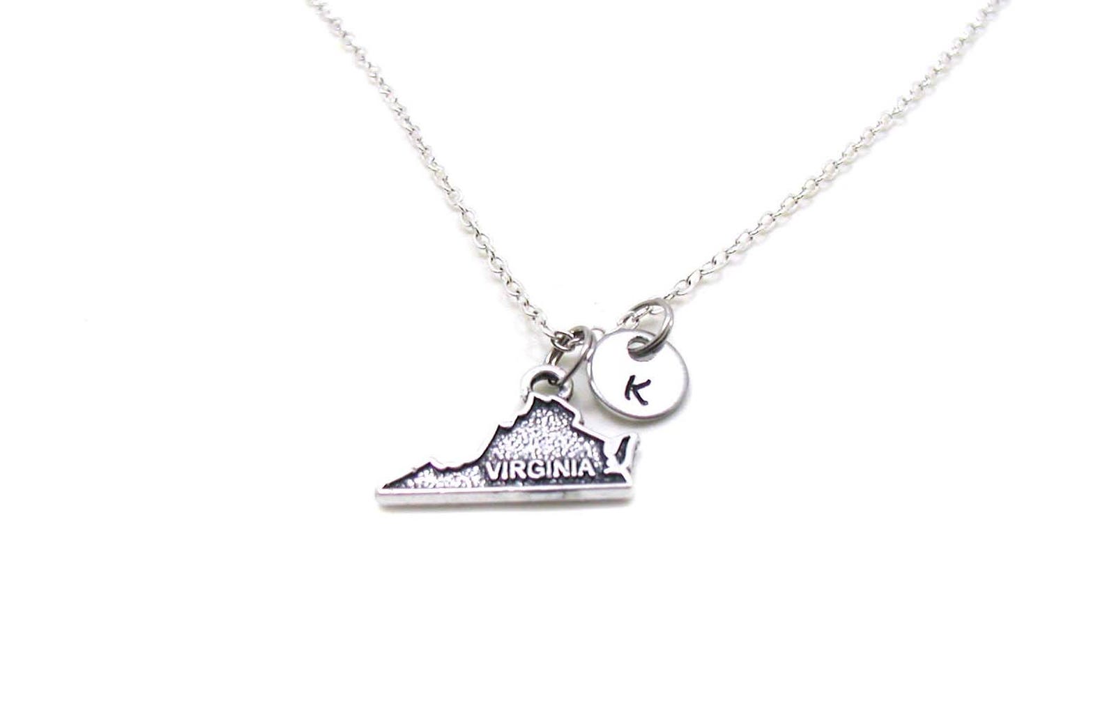 Virginia Necklace State of Virginia Necklace Personalized | Etsy