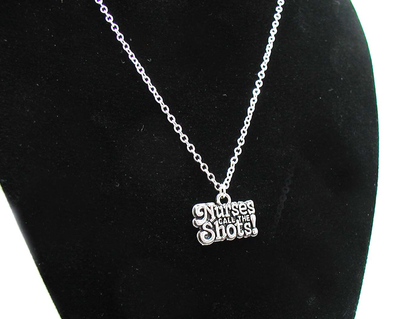 Nurses Call the Shots Necklace Nurse Charm Necklace - Etsy UK