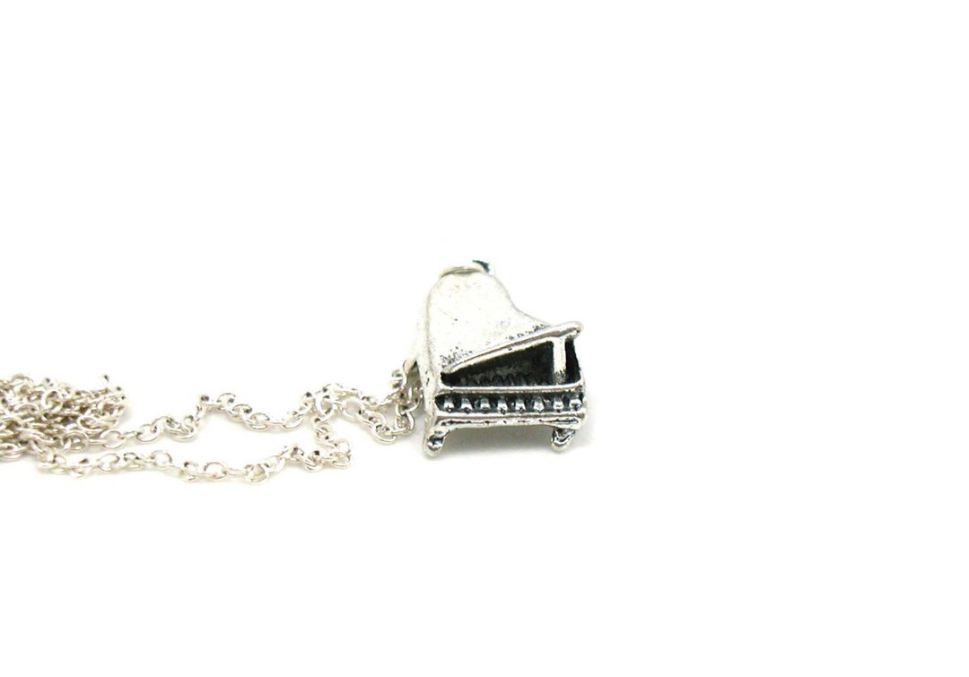 Piano Necklace, Charm Jewelry, Piano Charm Necklace, Antique Silver ...