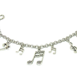 Music Charm Bracelet, Music Bracelet, Musical Notes Bracelet, Music ...