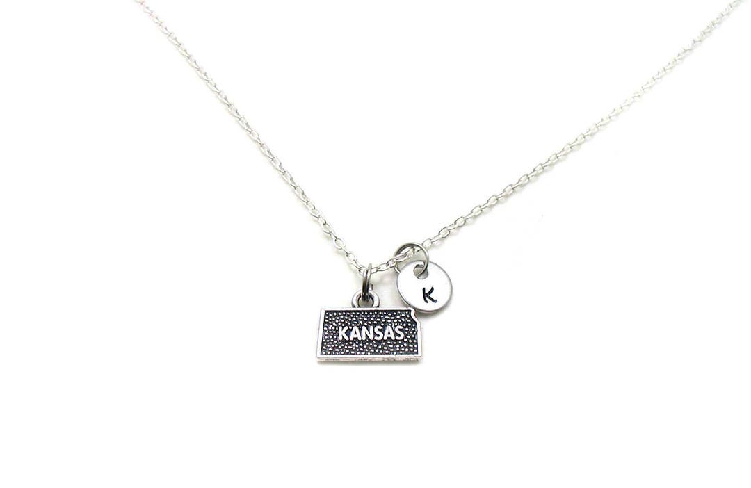 Kansas Necklace, State of Kansas Necklace, Personalized Necklace ...