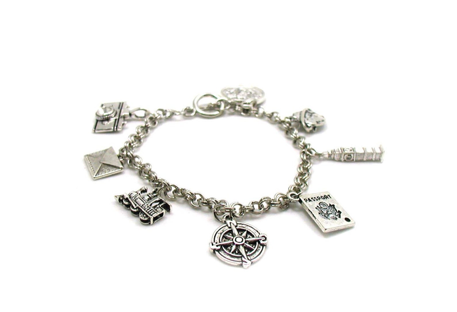 Travel Charm Bracelet Travel Bracelet Traveling Charm - Etsy UK