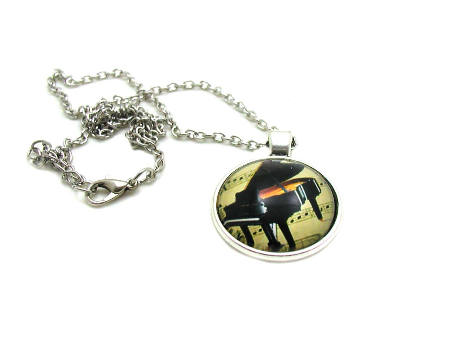 Piano Necklace, Musicians Necklace, Piano Charm, Picture Necklace ...