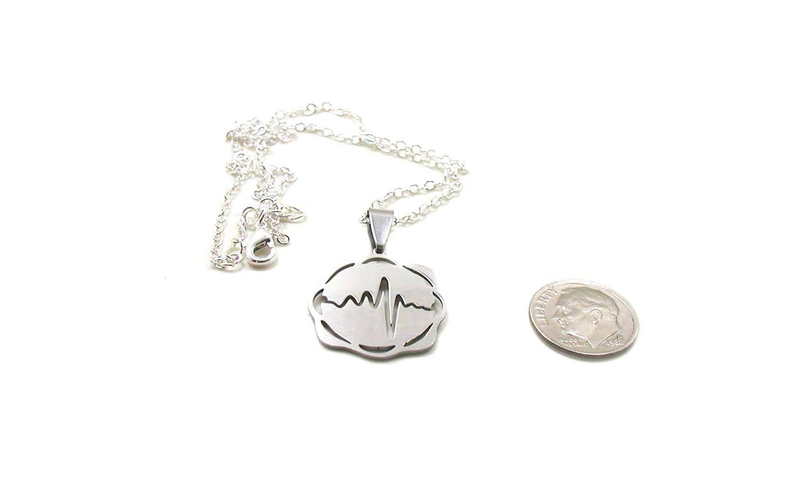 Heartbeat Necklace EKG Necklace Charm Jewelry EKG With | Etsy