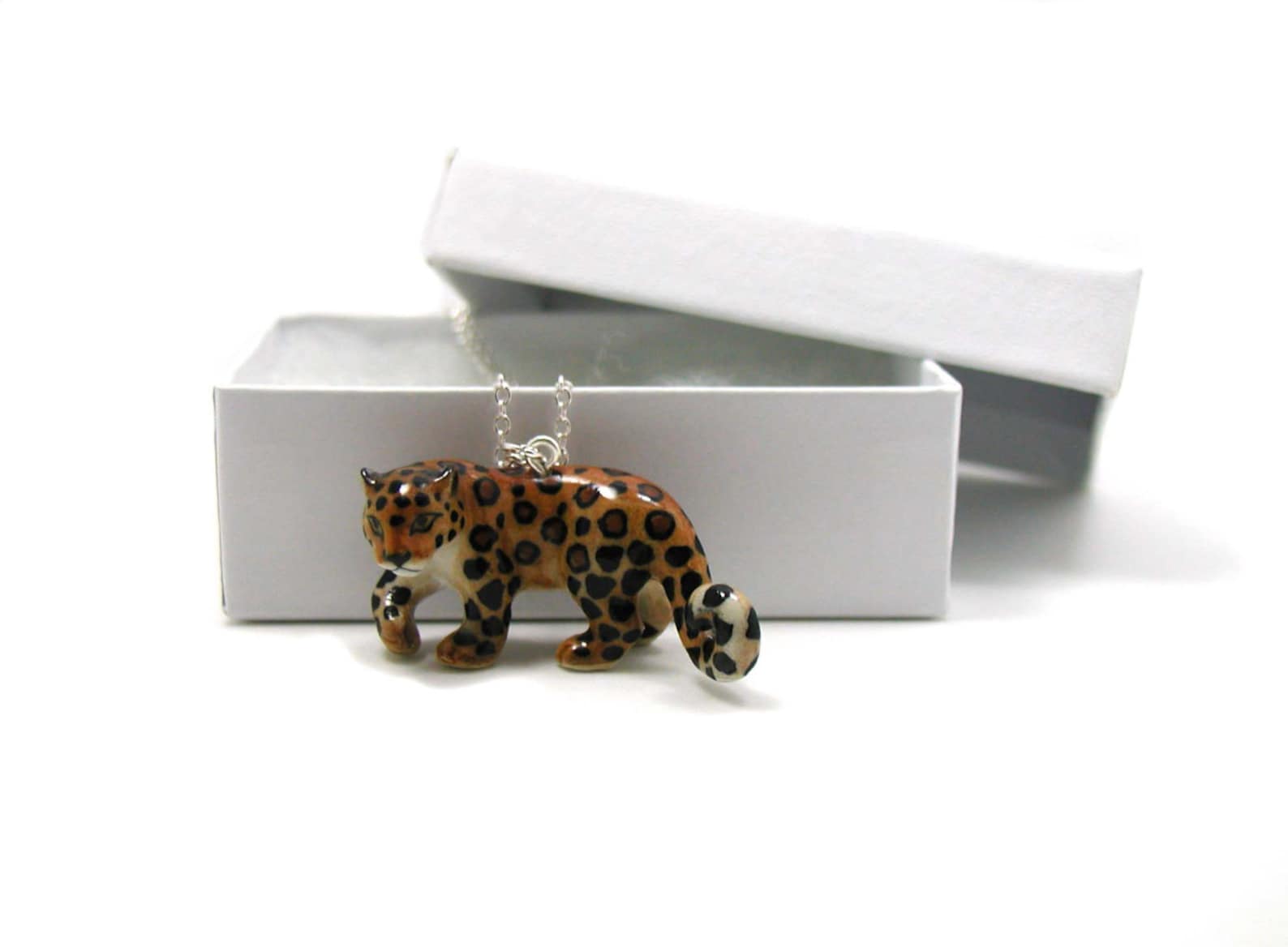 Leopard Necklace Charm Necklace Charm Jewelry Leopard - Etsy