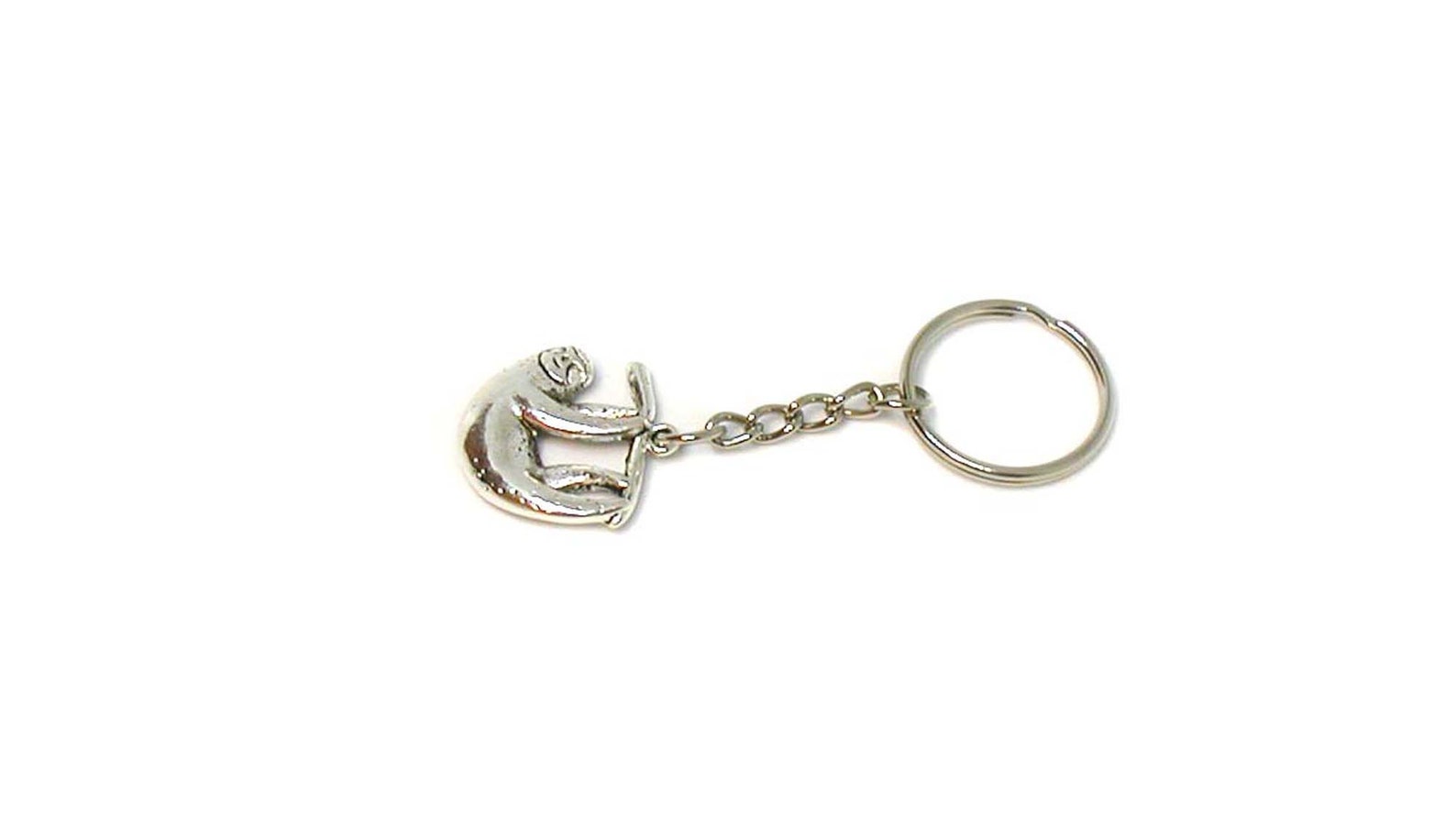Sloth Keychain Sloth Key Ring Silver Sloth Charm Sloth - Etsy