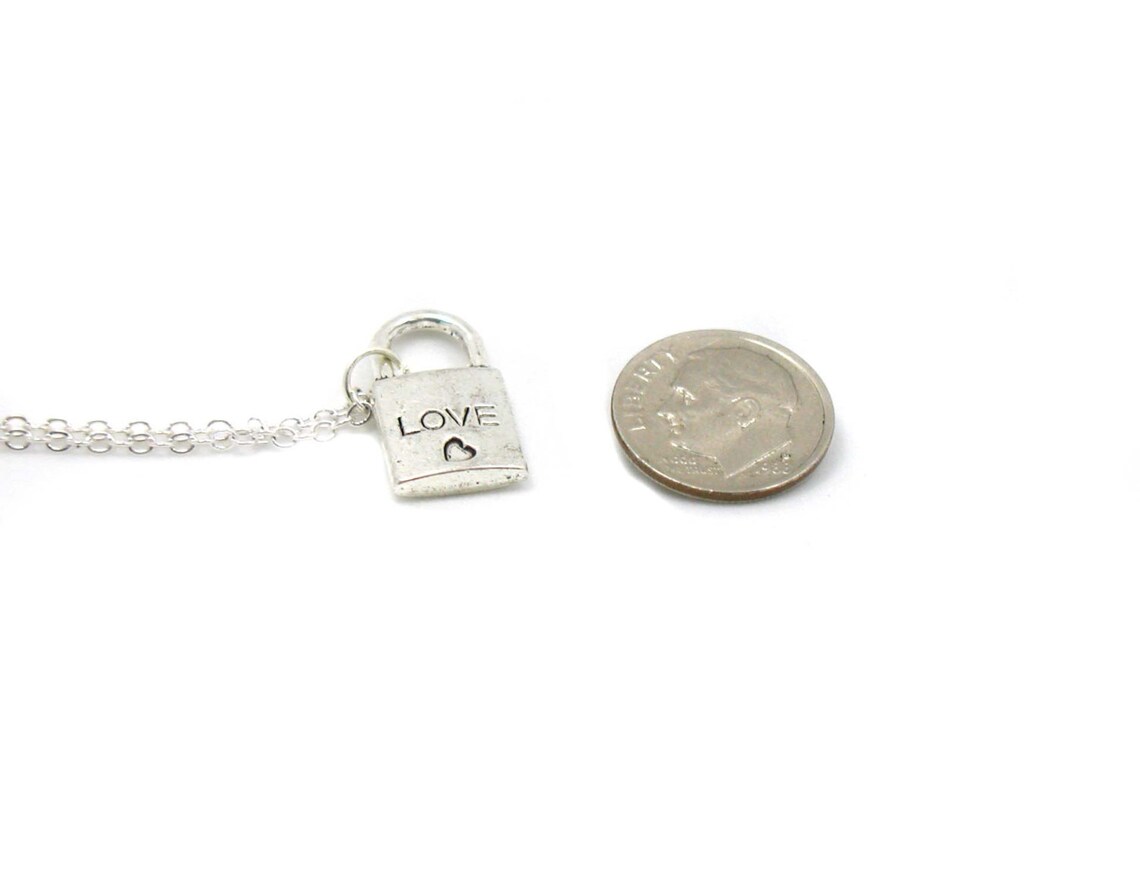 Lock Necklace Lock Charm Silver Padlock Necklace Lock - Etsy