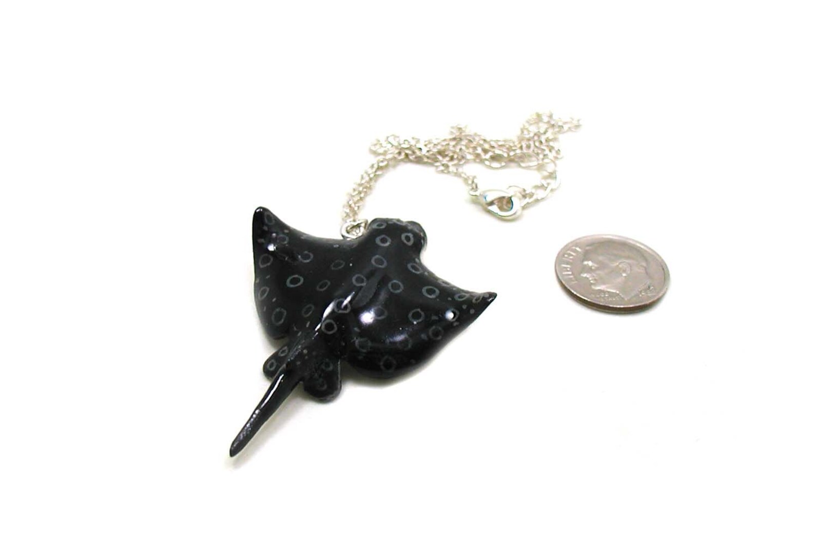 Stingray Necklace, Charm Necklace, Manta Ray Charm Jewelry, Stingray ...