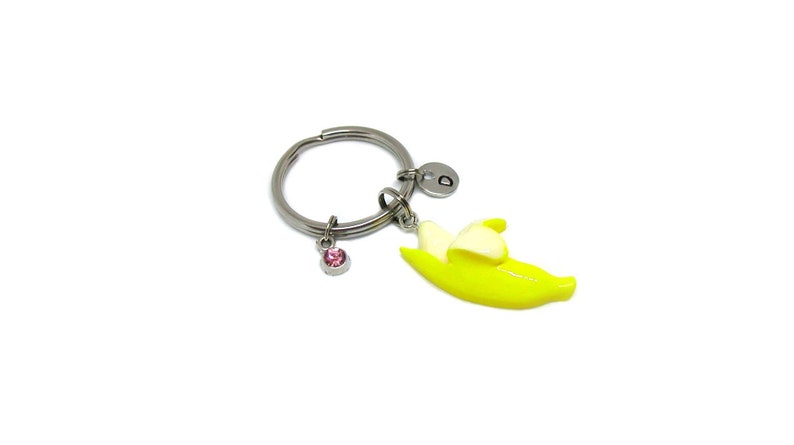 Banana Keychain, Peeled Banana Keychain, Banana Key Chain, Fruit ...