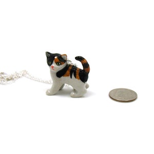Calico Kitten Necklace, Charm Necklace, Charm Jewelry, Calico Kitten ...