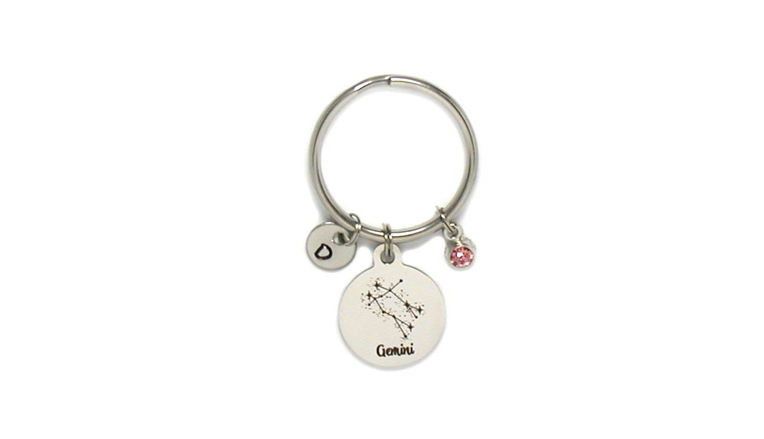 Gemini Key Chain, Gemini Constellation, Zodiac Keychain, Birthday Gift ...
