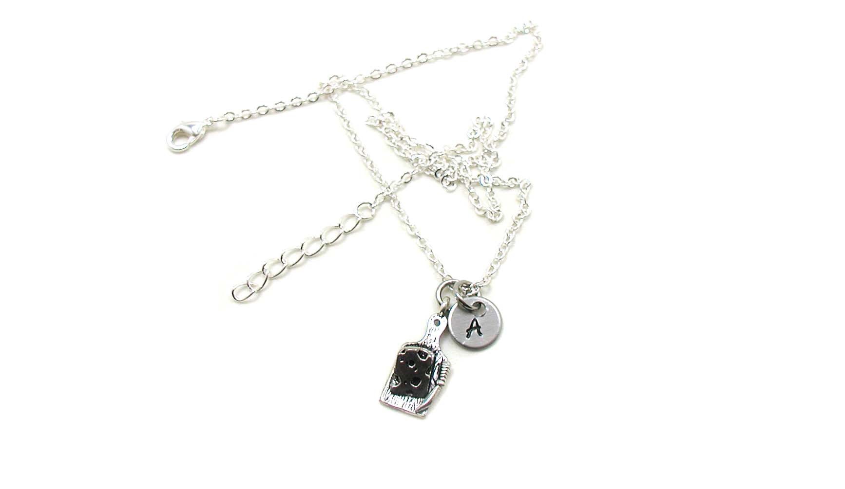 Cheese Board Necklace Silver Cheese Charm Foodie Gift | Etsy