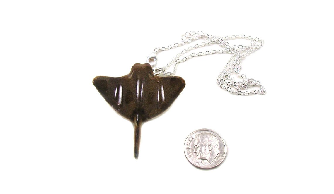 Stingray Necklace Charm Necklace Manta Ray Charm Jewelry | Etsy