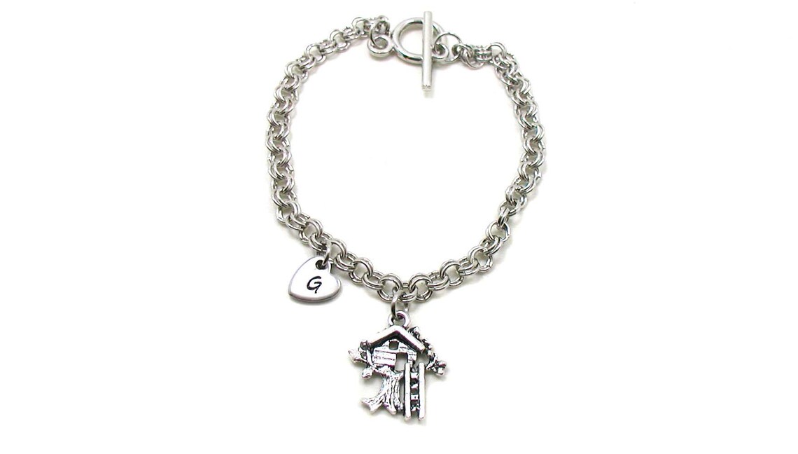 Silver Tree House Bracelet, Treehouse Bracelet, Tree House Jewelry ...