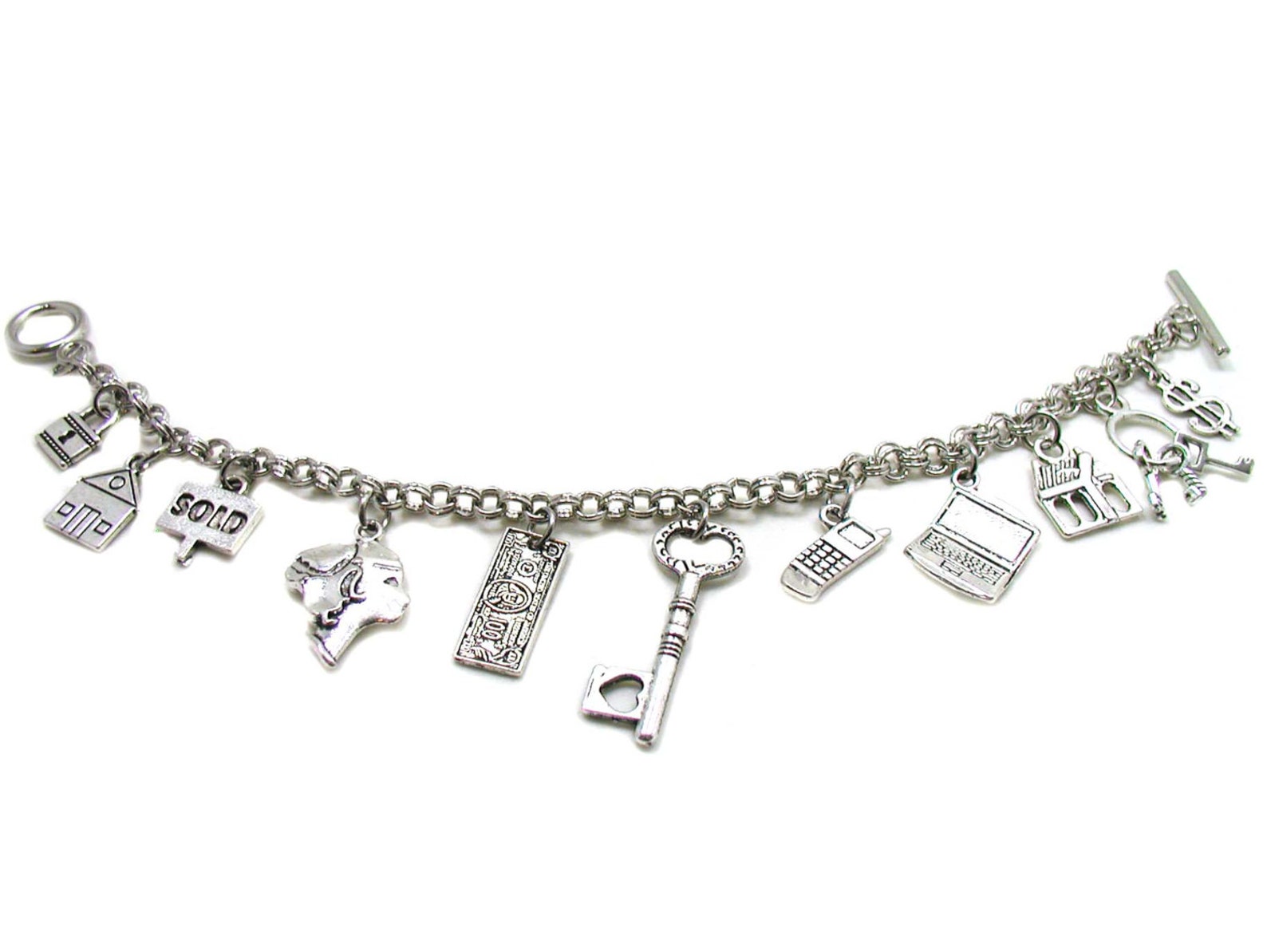 Realtor Bracelet, Realtor Charm Bracelet, Realtor Jewelry, Real Estate ...