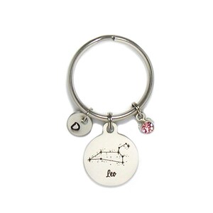 Leo Key Chain, Leo Constellation, Zodiac Keychain Gift, Birthday Gift ...