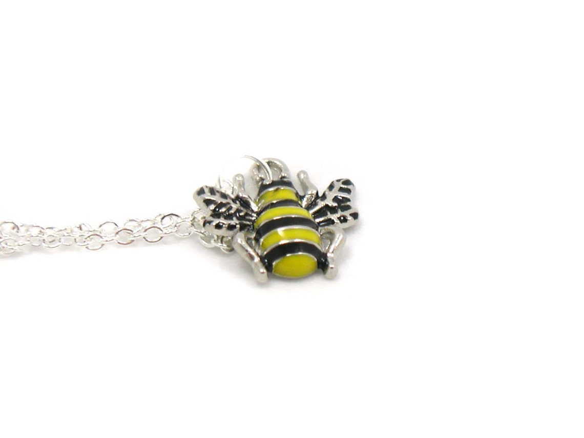 Bumble Bee Necklace, Honeybee Necklace, Charm Jewelry, Honeybee Charm ...