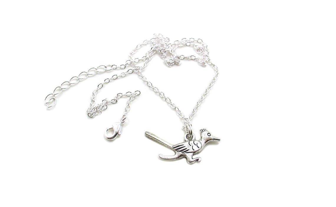 Roadrunner Necklace Silver Roadrunner Road Runner Necklace | Etsy