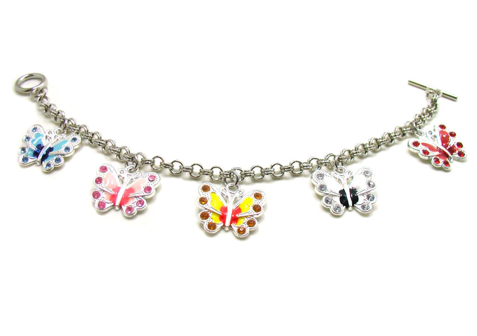 Butterfly Charm Bracelet, Butterfly Bracelet, Butterflies Bracelet ...
