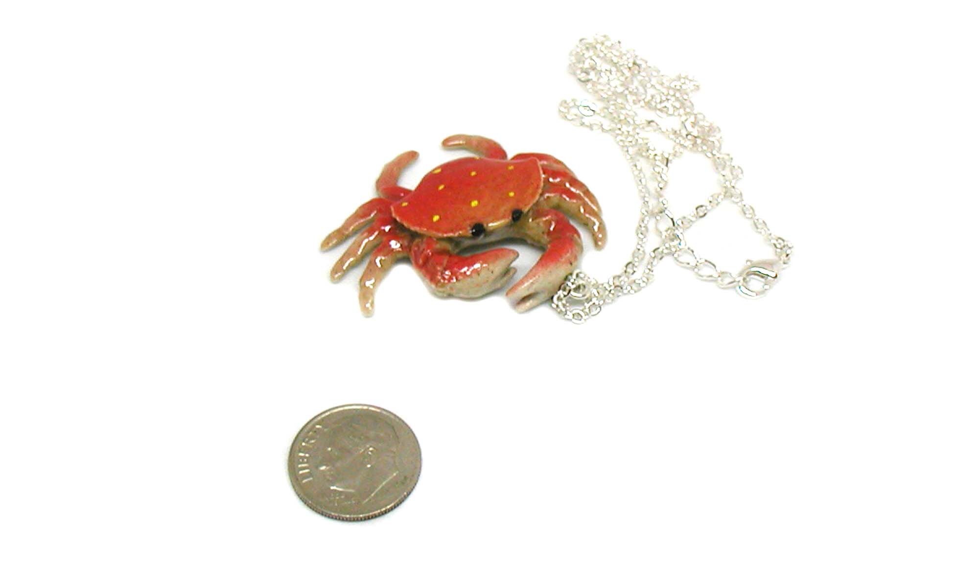Crab Necklace Crab Jewelry Crab Shell Crab Pendant | Etsy
