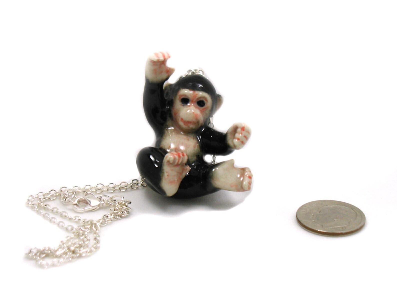Chimpanzee Necklace Charm Necklace Charm Jewelry Chimpanzee - Etsy UK