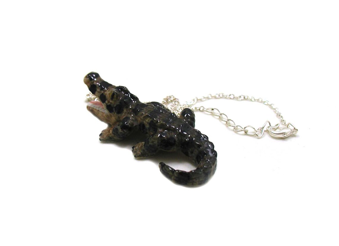 Alligator Necklace Charm Necklace Charm Jewelry Alligator - Etsy