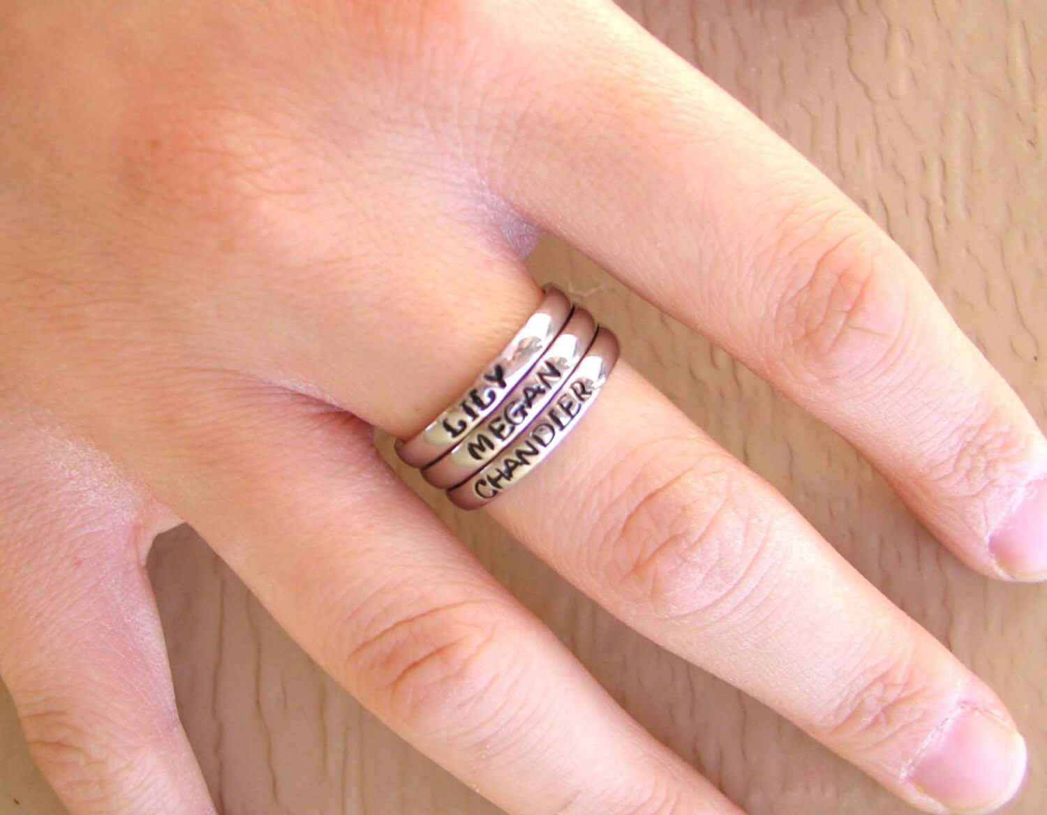Personalized Stacking Ring, Custom Ring, Stainless Steel Ring ...