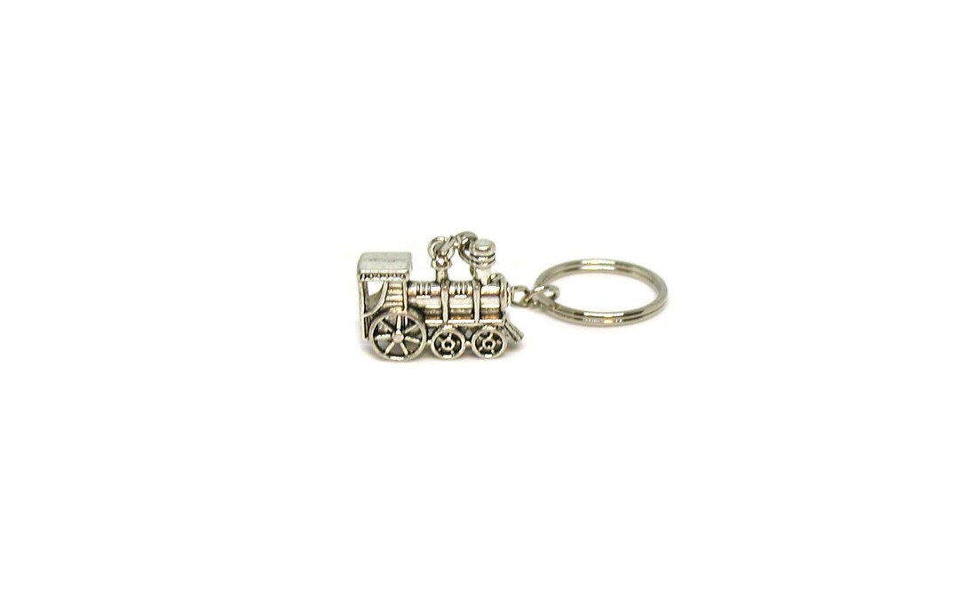Train Keychain, Train Key Ring, Locomotive Charm, Locomotive Keychain ...