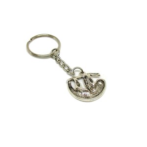 Sloth Keychain, Sloth Key Ring, Silver Sloth Charm, Sloth Gifts ...