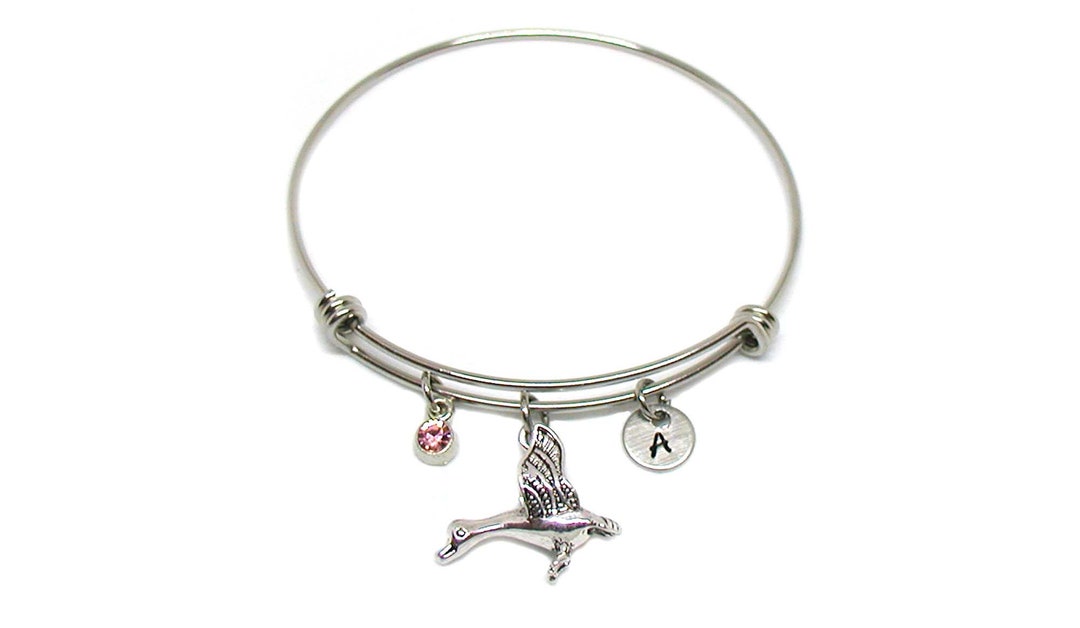 Goose Bracelet, Goose Bangle, Duck Jewelry, Expandable Bracelet, Flying ...