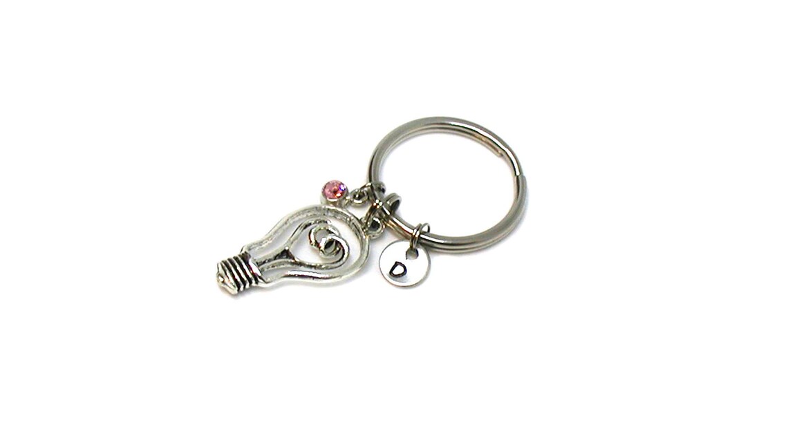 Light Bulb Keychain Light Bulb Key Ring Science Keychain | Etsy