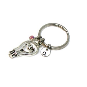 Light Bulb Keychain, Light Bulb Key Ring, Science Keychain, Steampunk ...