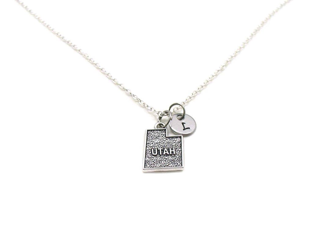 Utah Necklace, State of Utah Necklace, Personalized Necklace, Initial ...