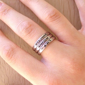 Personalized Stacking Ring, Custom Ring, Stainless Steel Ring, Stacking ...