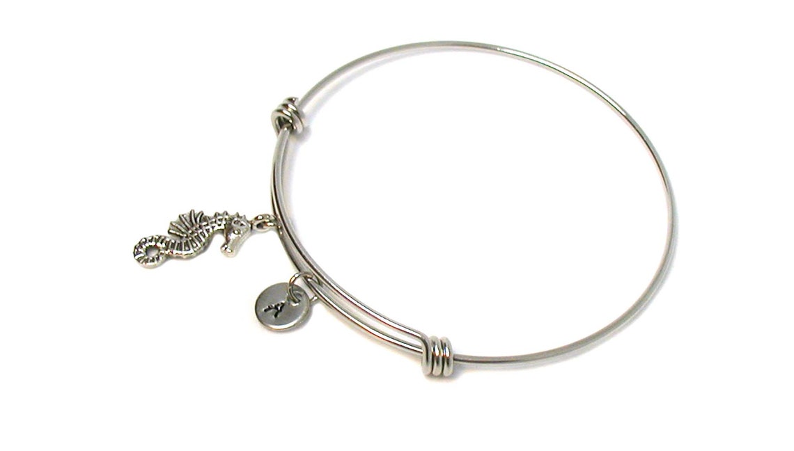 Seahorse Bracelet Seahorse Bangle Silver Seahorse Jewelry - Etsy