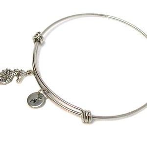Seahorse Bracelet, Seahorse Bangle, Silver Seahorse Jewelry, Expandable ...