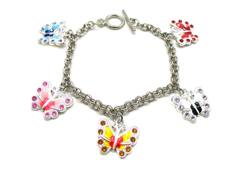 Butterfly Charm Bracelet, Butterfly Bracelet, Butterflies Bracelet ...