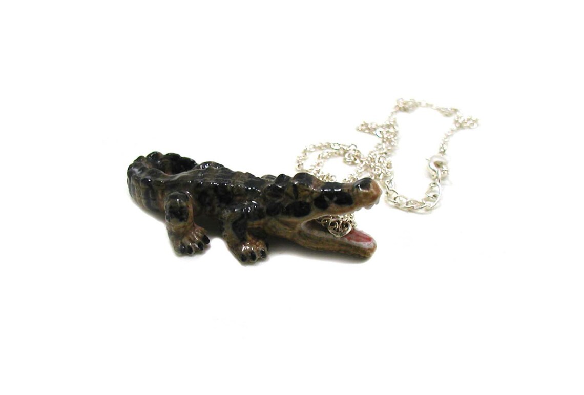Alligator Necklace Charm Necklace Charm Jewelry Alligator - Etsy