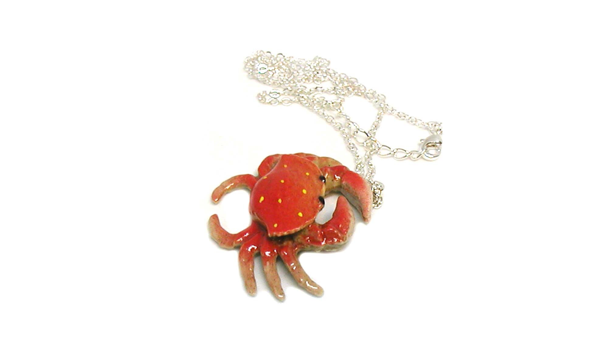 Crab Necklace Crab Jewelry Crab Shell Crab Pendant | Etsy